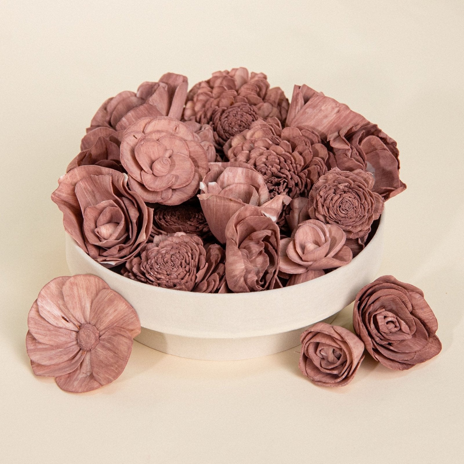 25-Pack of Mauve-Colored Mixed Flowers – Sola Wood Flowers